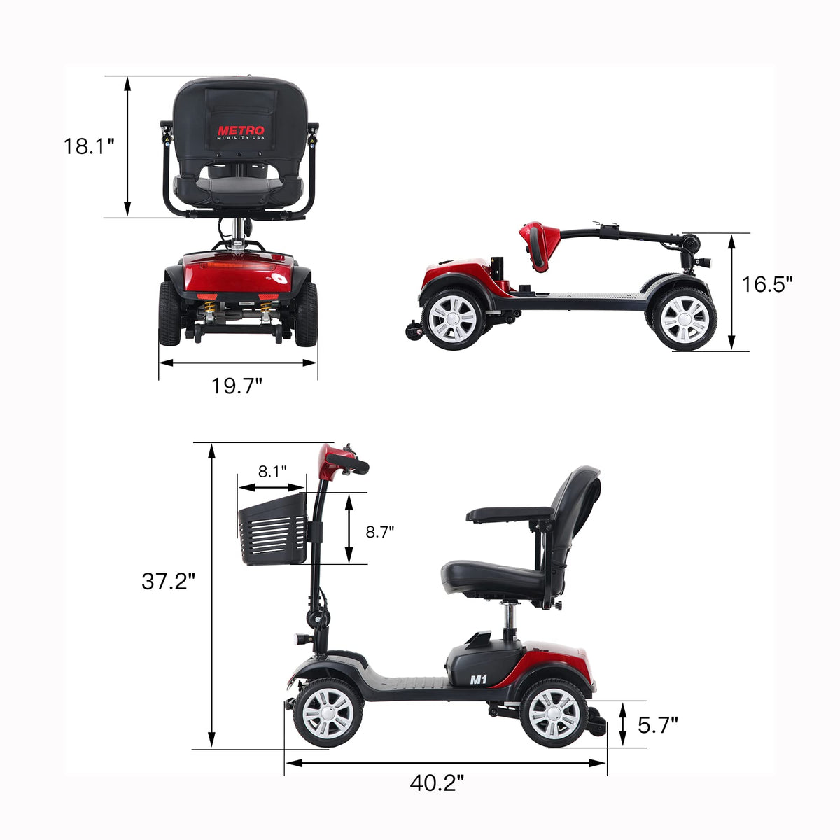 Metro Mobility M1 Portal 4-Wheel Mobility Scooter – Metro Mobility Scooter