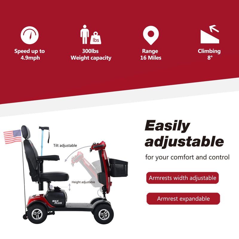 Metro Mobility Max Plus Mobility Scooter｜Compact, Stable, 300 lbs ...
